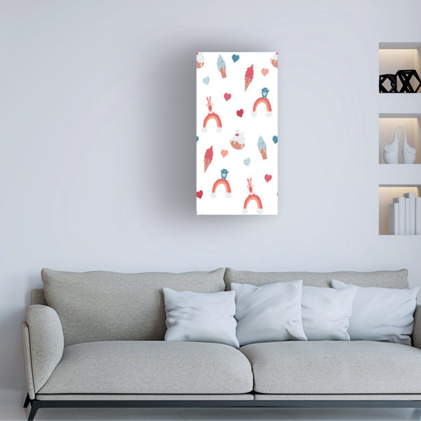 Isabelle & Max™ " Hearts And Rainbows 12 " by Fiorella Surface Design Painting Print - Wayfair ...